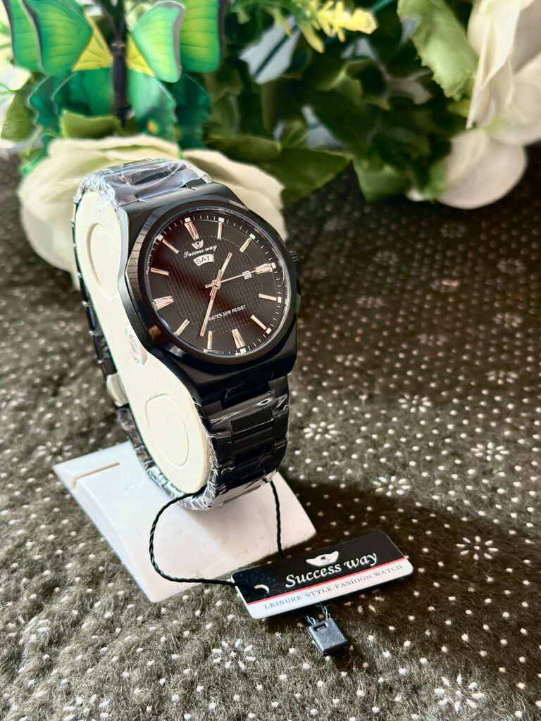 Successway Men's Watch – Black Dial with Texture - Crown Elite Collections